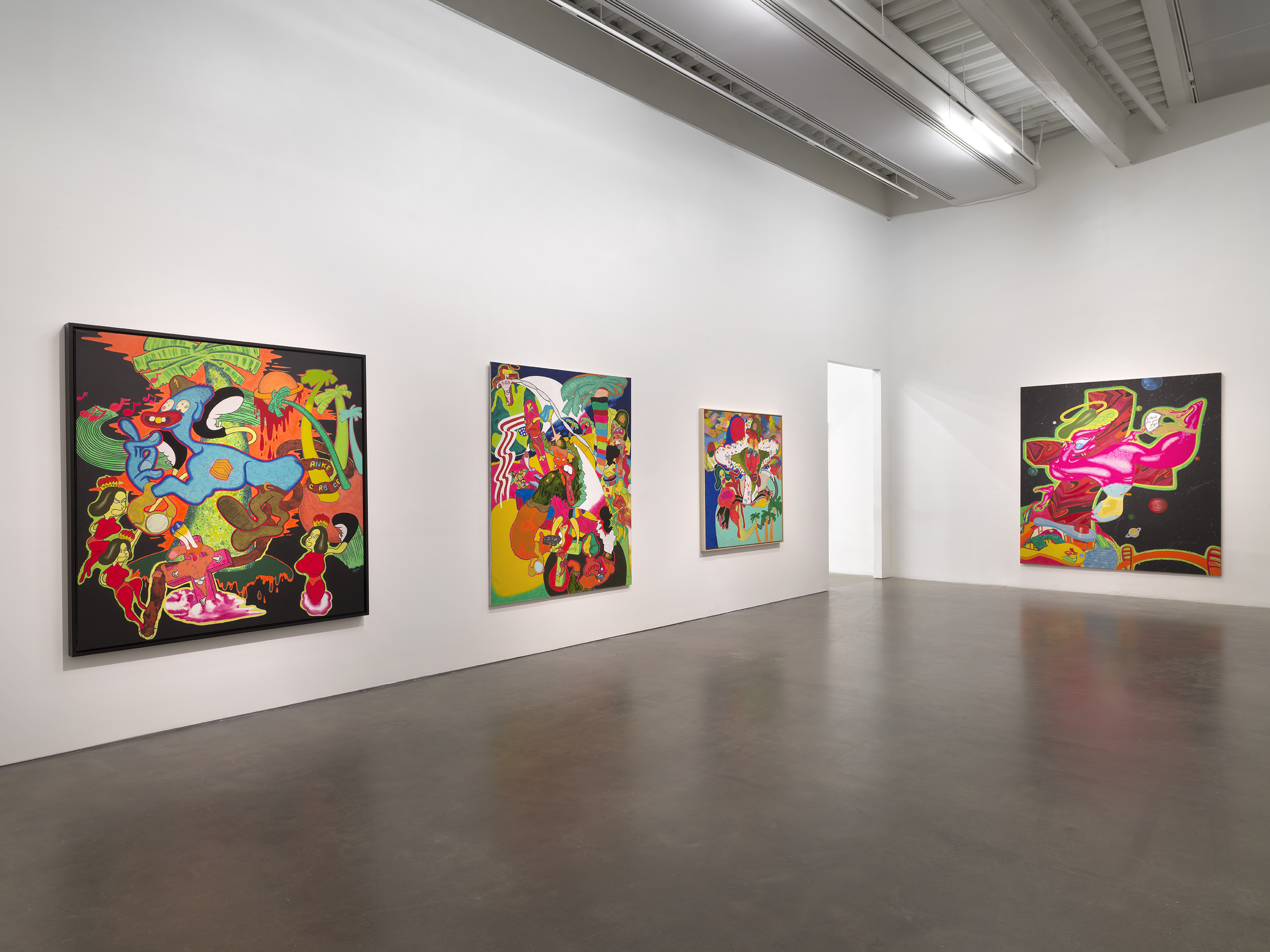 Peter Saul: Crime and Punishment, 2020. Exhibition view: New Museum ...