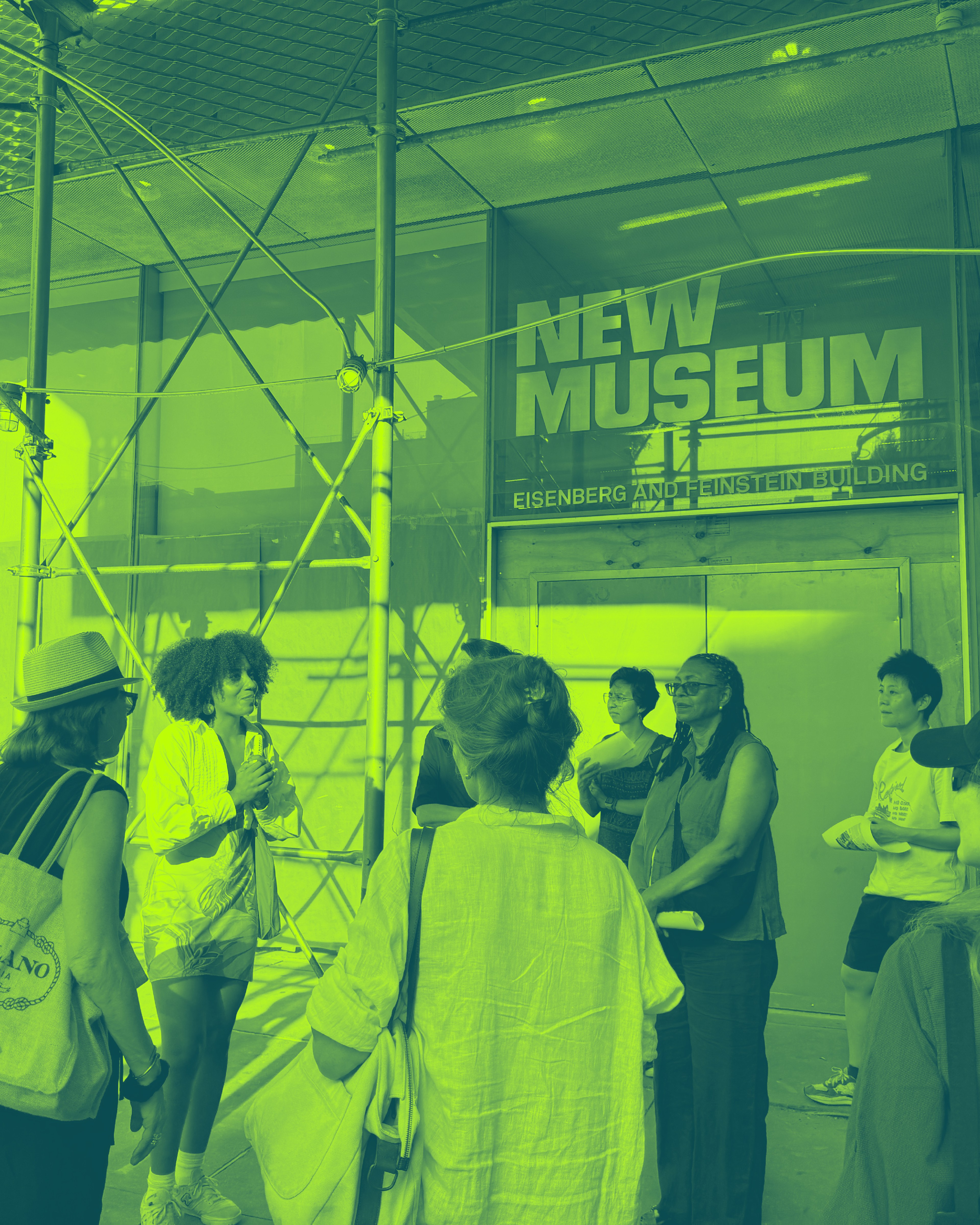 Tour group in front of the New Museum.